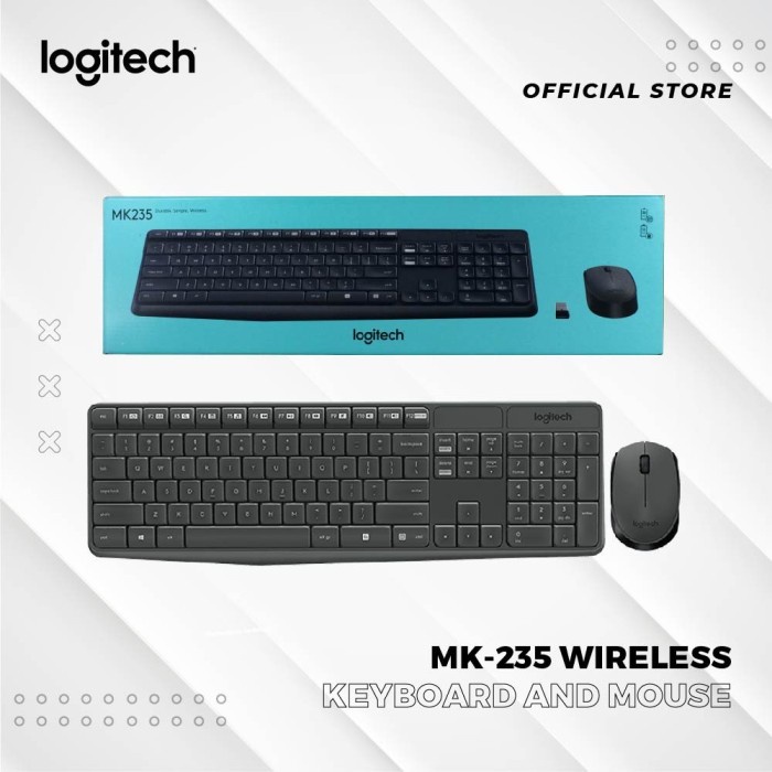 Jual Logitech mk235 / MK 235 Wireless Combo Mouse & Keyboard | Shopee Indonesia