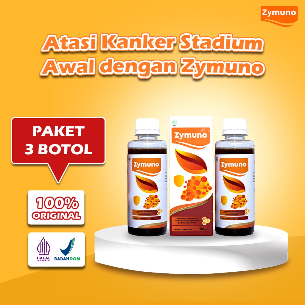 Jual ZYMUNO Paket 3 BOTOL Anti Tumor dan Kanker Jaga Kekebalan dan ...