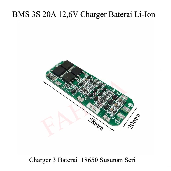 Jual BMS 3S 20A 12,6v Charger Baterai Lithium-ion 18650 | Shopee Indonesia