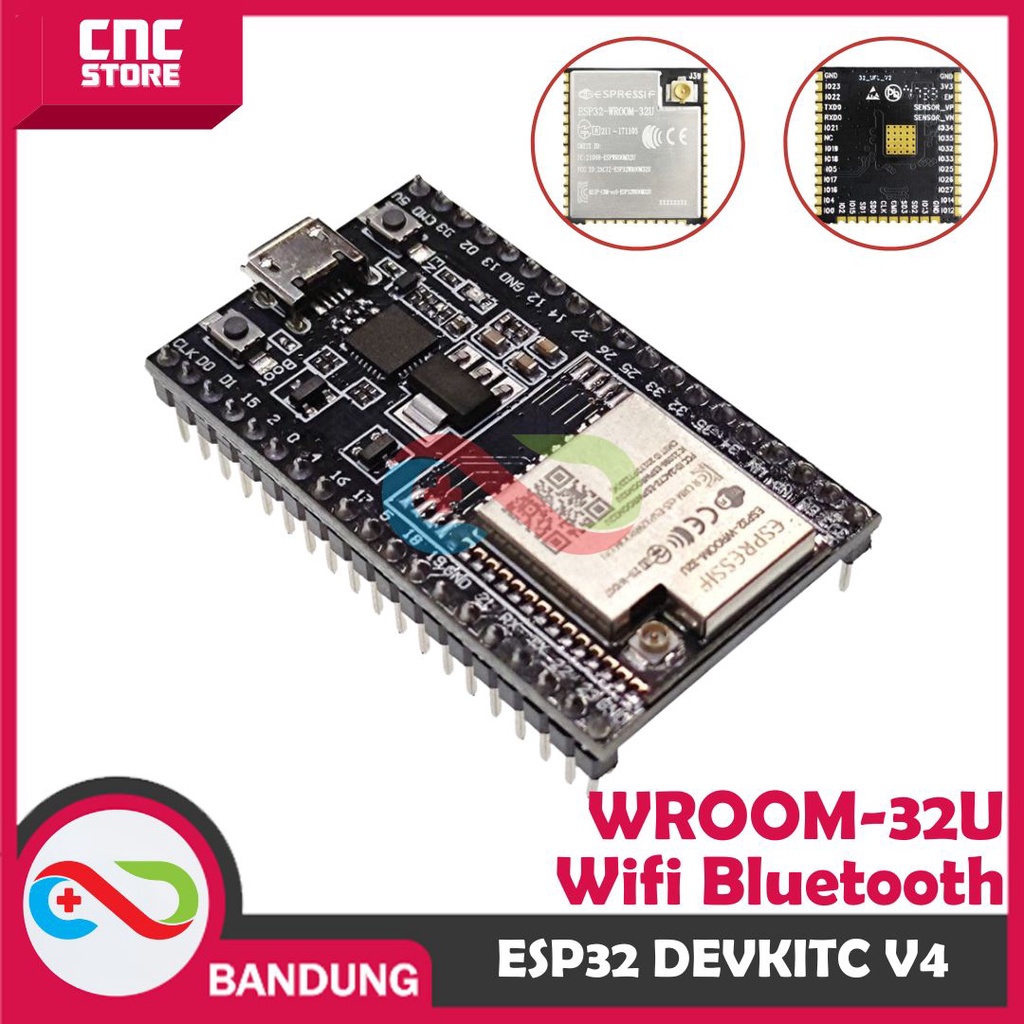 Jual ESP32 ESP-32 DEVKITC V4 WROOM-32U WIFI BLUETOOTH DEVELOPMENT BOARD | Shopee Indonesia