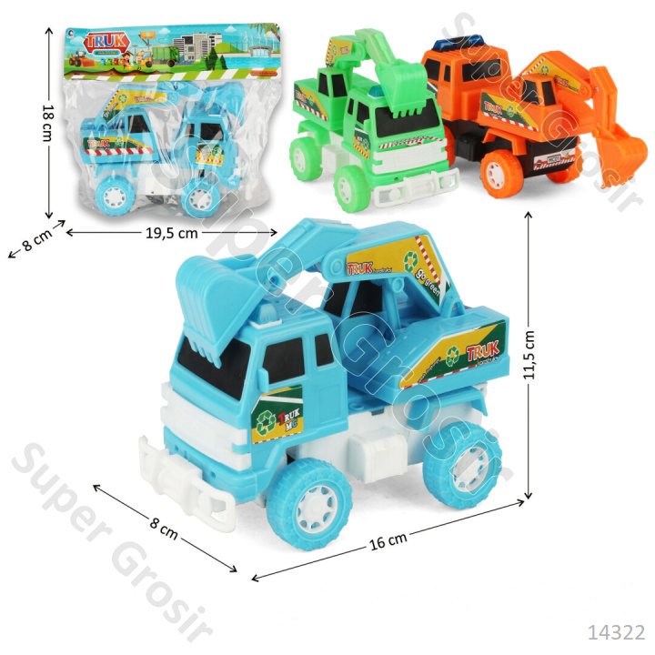 Jual Mainan Anak Mainan Kendaraan Konstruksi Truk Excavator Roda Warna ...