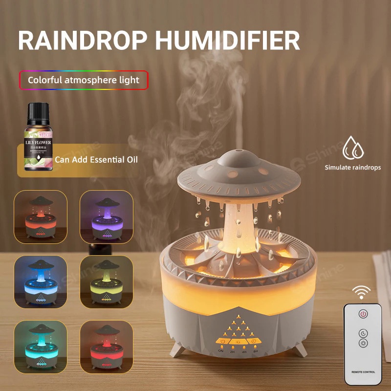 Jual 2024 Rain Cloud Humidifier Water Drip with Remote Raindrop ...