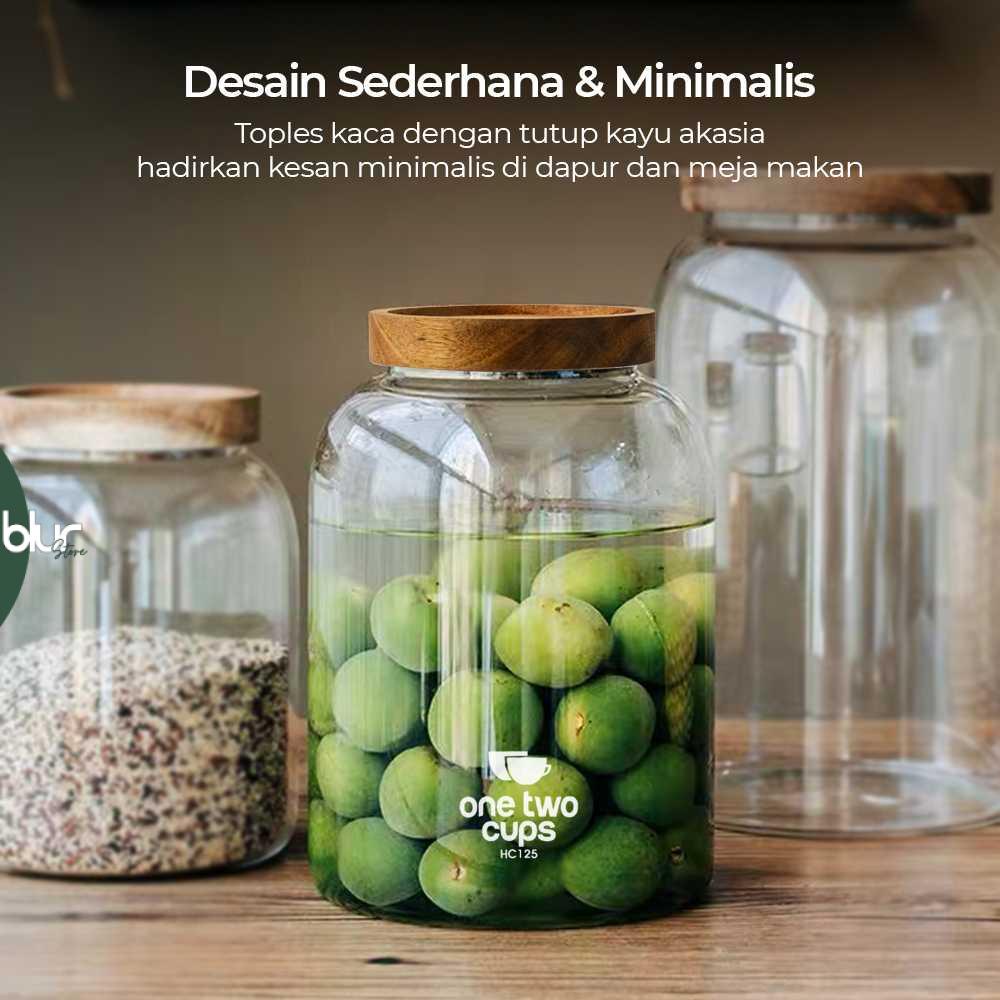 Jual One Two Cups Toples Kaca Penyimpanan Makanan Coffee Storage Glass ...