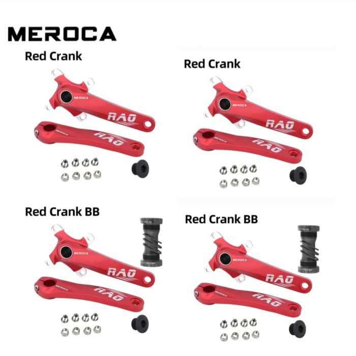 Jual MEROCA RAO CRANKSET HT2 BCD 104 CRANK SET HOLLOWTECH SEPEDA MERAH ...