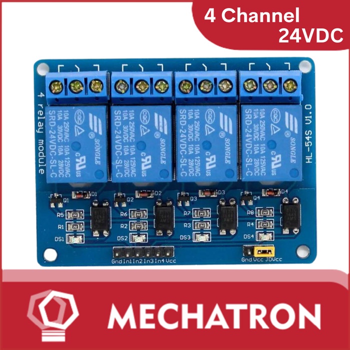 Jual High Quality Relay 4 Channel Ch 24V Dc 220V Ac Module Optocoupler ...