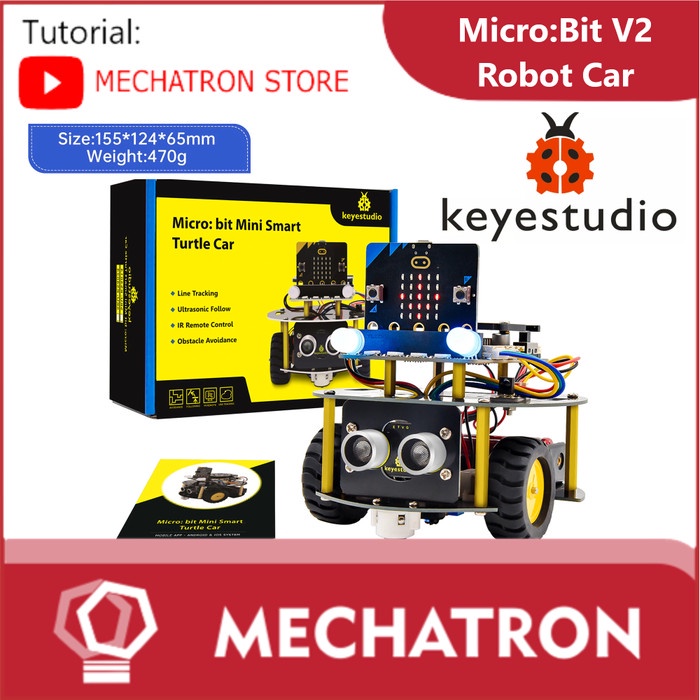 Jual Robotic For Kids Bbc Micro:Bit V2 Robot Car Smart Turtle Kit Microbit | Shopee Indonesia