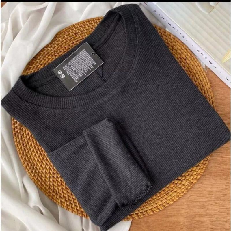 Jual Baju Kaos Pria Raffle Lengan Panjang / Kaos Pria Bahan waffle ...