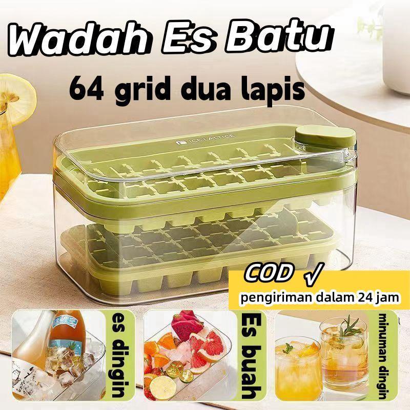 Jual Cetakan Es Batu Kotak Ice Cube Container Free Sekop Es Ice Tray ...