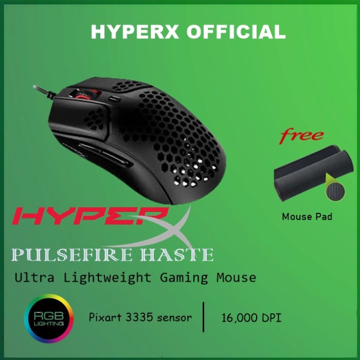 Jual NEW HYPERX PULSEFIRE HASTE RGB ULTRA LIGHTWEIGHT GAMING MOUSE ...