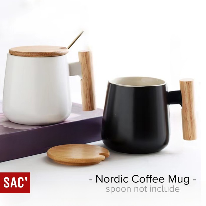 Jual Promo Node Nordic Coffee Glass Mug Gelas Kopi Teh Gelas Keramik Gagang Kayu | Shopee Indonesia