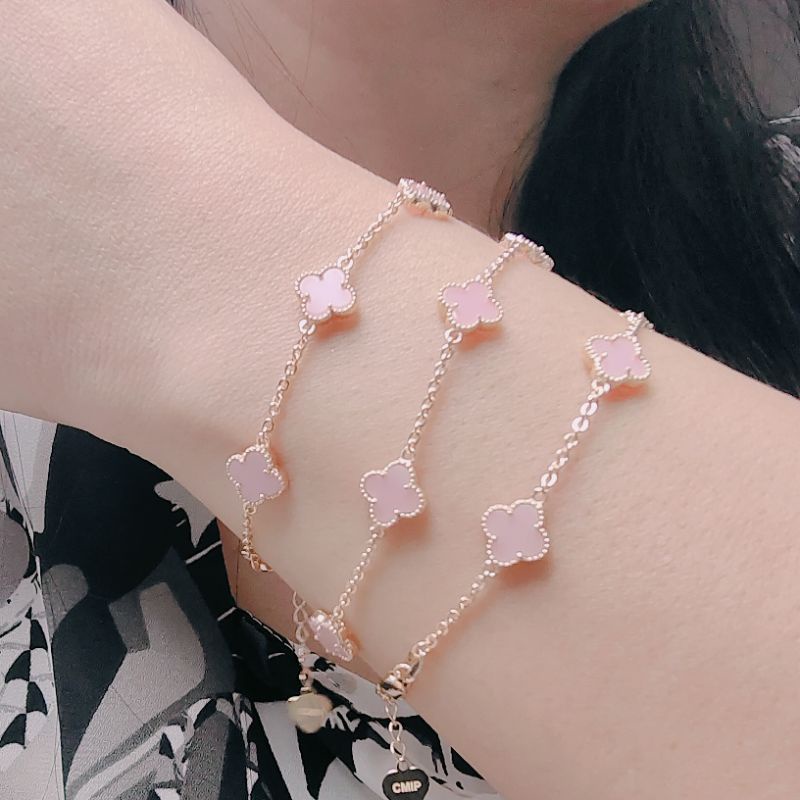 Jual gelang bunga pink 5 clover k ukuran adjust | Shopee Indonesia