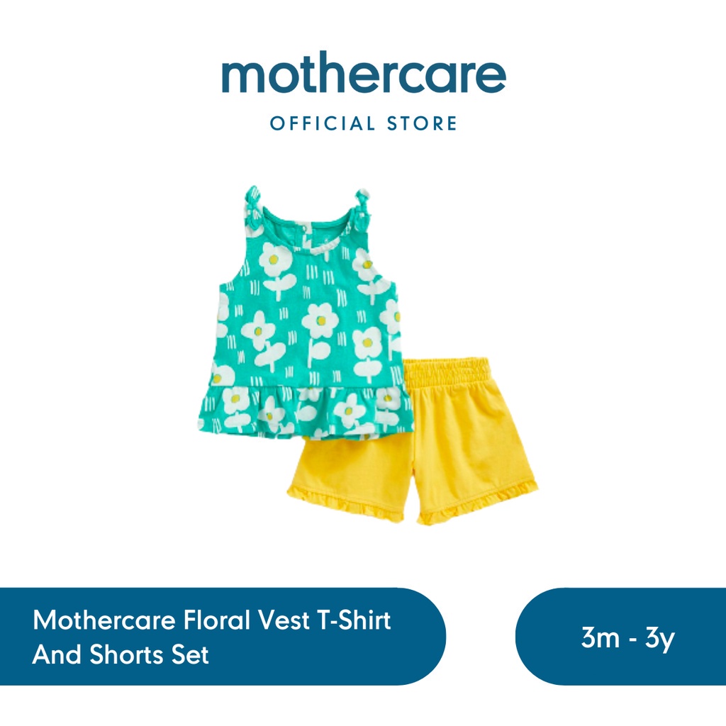 Jual Mothercare Floral Vest T-Shirt And Shorts Set - Set Pakaian Bayi ...