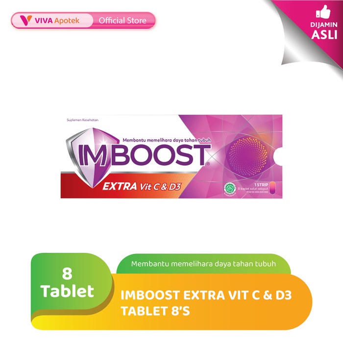 Jual Imboost Extra Vit C & D3 Untuk Menjaga Daya Tahan tubuh (8 Tablet ...