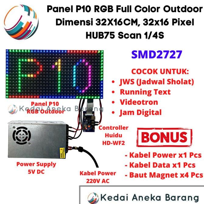 Jual Panel Module Modul LED P10 Running Text SMD RGB Full Color Outdoor ...