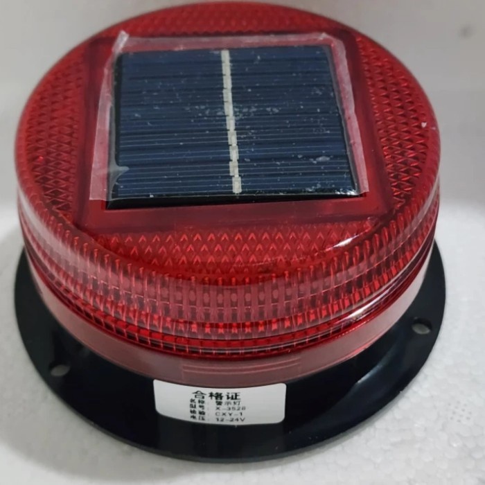 Jual Lampu Rotator Led signal Solar Panels battery - Merah | Shopee ...