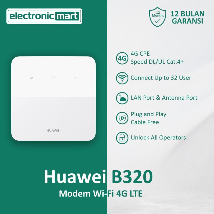 Jual HUAWEI B320 4G LTE ROUTER WIRELESS CPE 5S 300MBPS | Shopee Indonesia