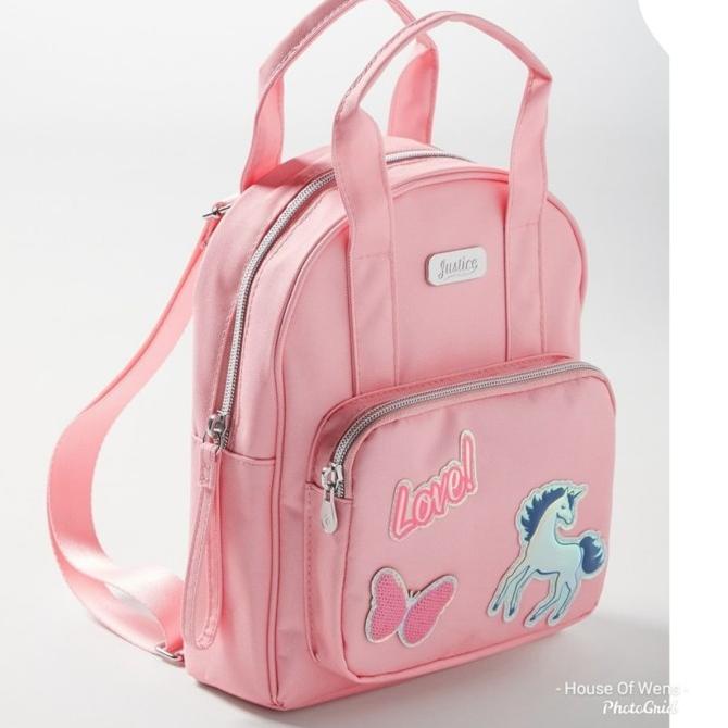Jual Justice Pink Patch Mini Backpack - Tas Mini Justice Limited ...