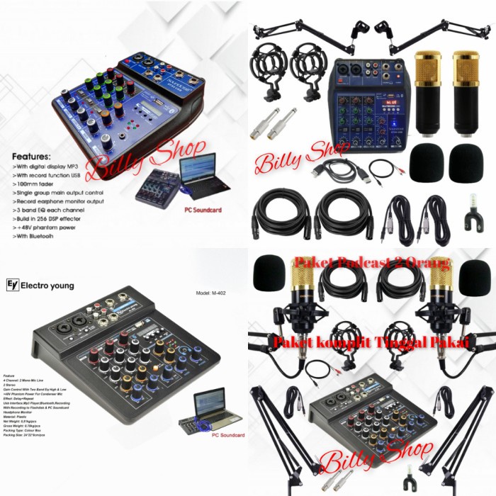 Jual Paket Podcast 2 Orang Paket Soundcard Bisa Record ke Laptop dan HP ...