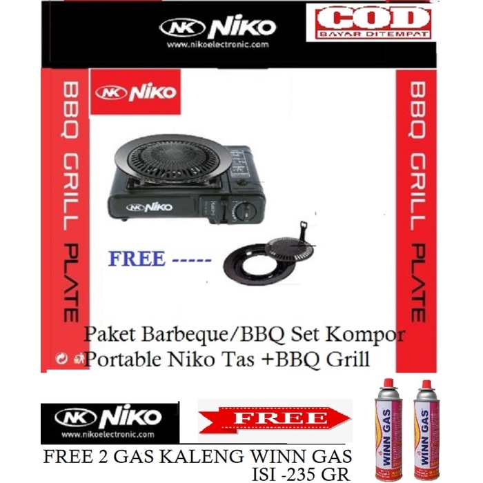 Jual [Ori] Paket Barbeque/Bbq Set Kompor Portableniko Bbq Gril- 2 Bh ...