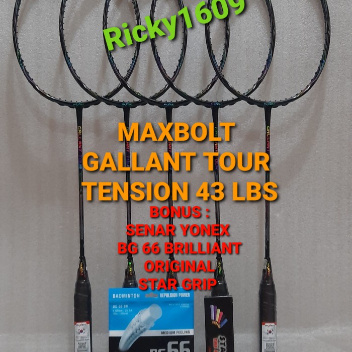 Jual RAKET BADMINTON MAXLT GALLANT TOUR MAX TENSION 43 LBS ORIGINAL | Shopee Indonesia