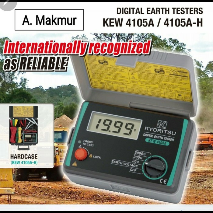 Jual [Ori] Kyoritsu 4105Ah Hardcase Earth Tester Grounding Test Kit ...