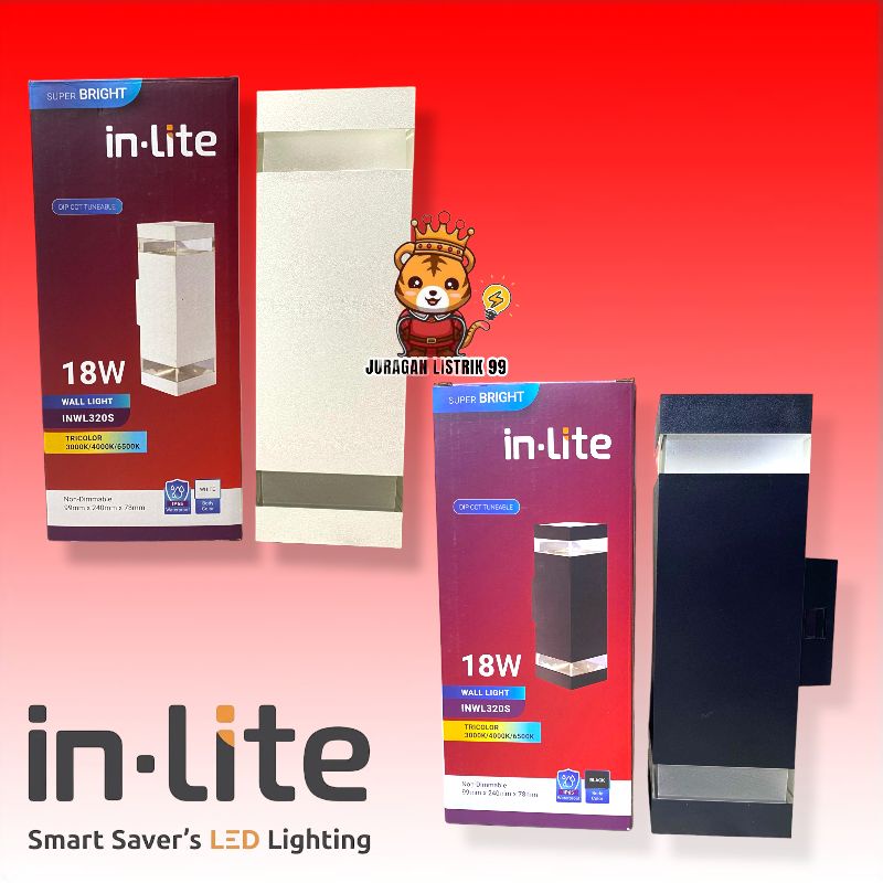 Jual INLITE LAMPU DINDING KOTAK LED / WALL LIGHT KOTAK 18W 18 WATT ...