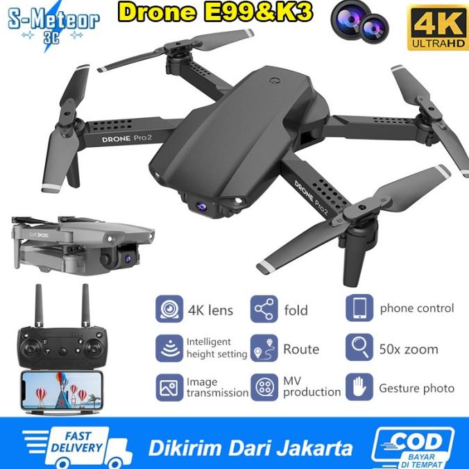 Jual RC Drone E99 K3 Pro 4K Dual Kamera Avoid Obstacles WIFI FPV Fotografi | Shopee Indonesia
