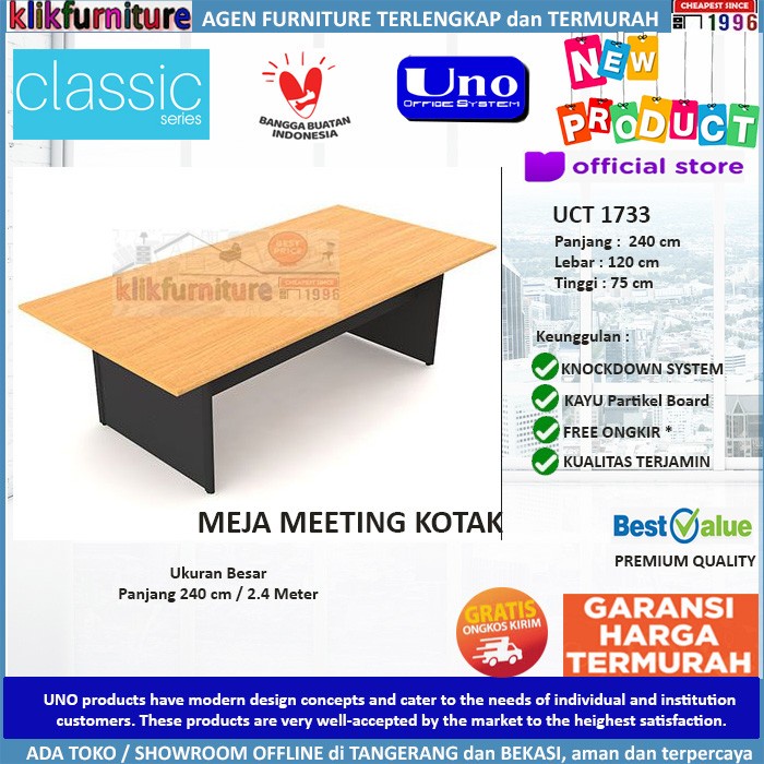 Jual UCT 1733 UNO Meja Kantor Meja Rapat Meja Meeting Segi 240 cm ...