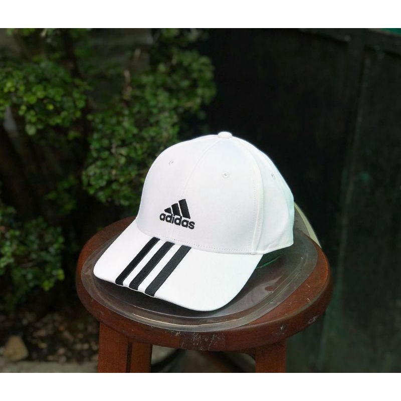 Jual Adidas 3 Stripes Baseball Cap Cotton White Black II3509 ...