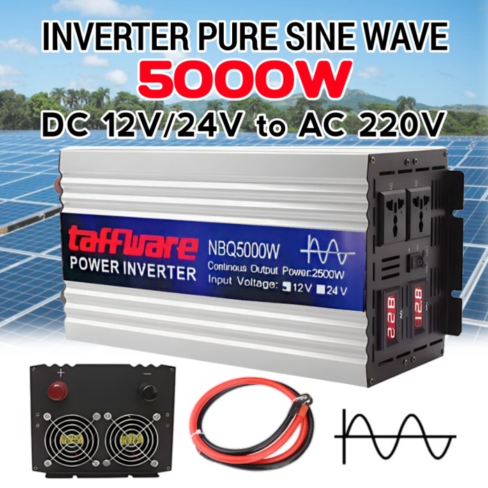 Jual Power Inverter DC to AC 5000 Watt Pure Sine Wave 12V/24V ke AC ...