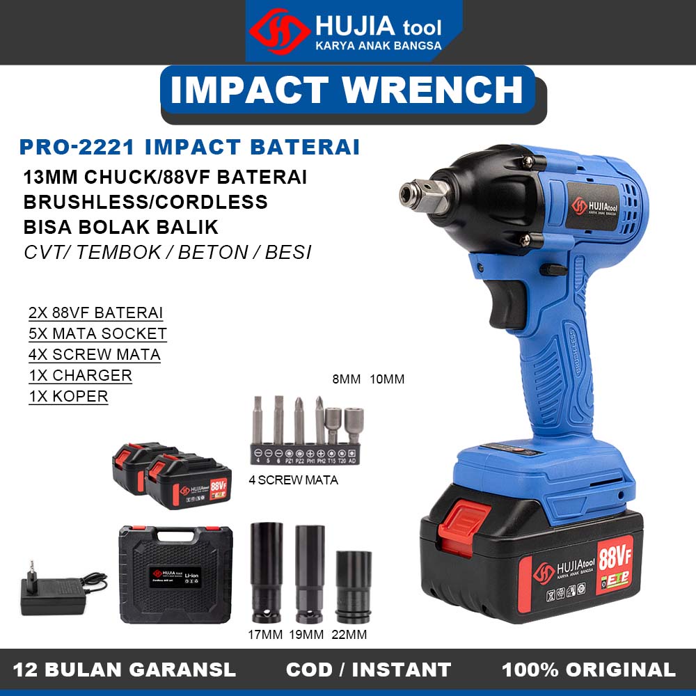 Jual 500N.M Impact wrench brushless murah 1/2 Inch impact baterai 88vf ...