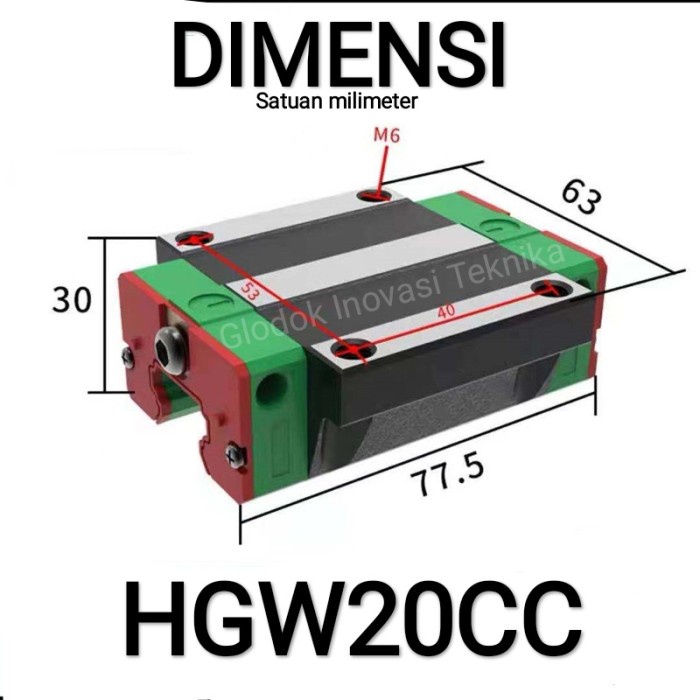 Jual Linear Guide Bearing Sliding Hgw 20 Hgw20 Hg20 20Mm Hgw20Cc Block Only | Shopee Indonesia