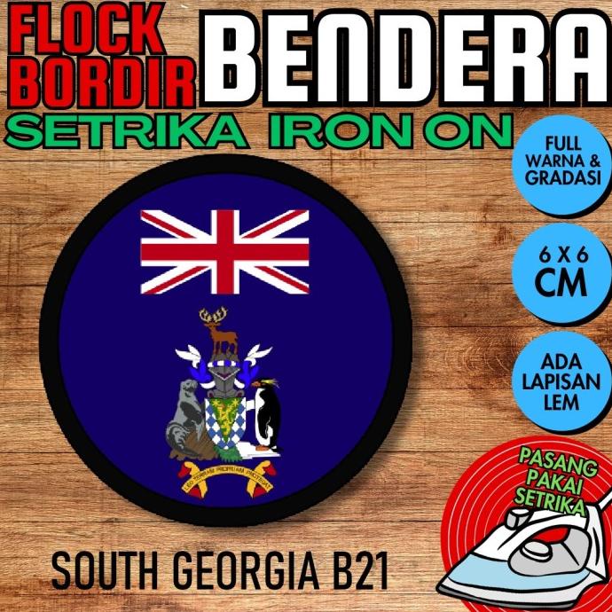 Jual >>>>>] Patch Badge Flock BORDIR BENDERA - SOUTH GEORGIA SELATAN ...