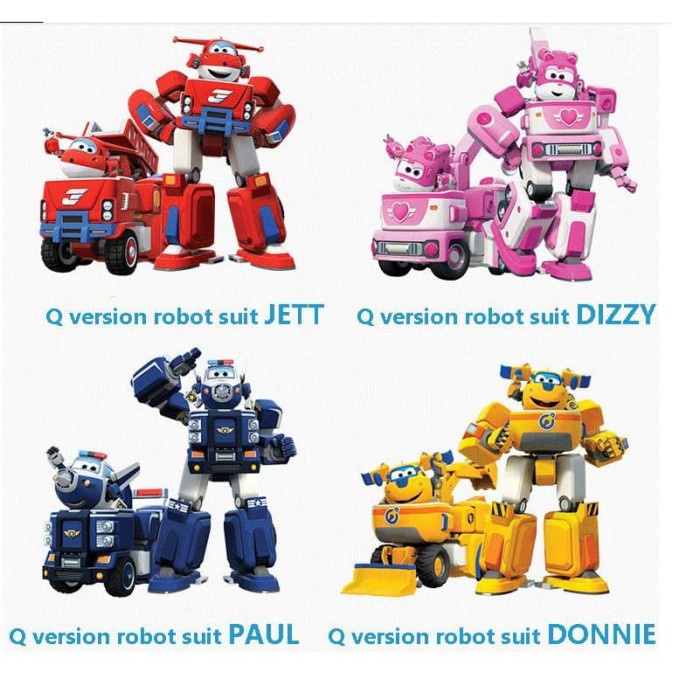 Jual AULDEY Super Wings Rescue Robot Cute Jett Donnie Dizzy Paul ...