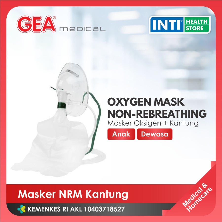Jual GEA Medical | Masker Oksigen Non Rebreathing Mask | Masker NRM ...