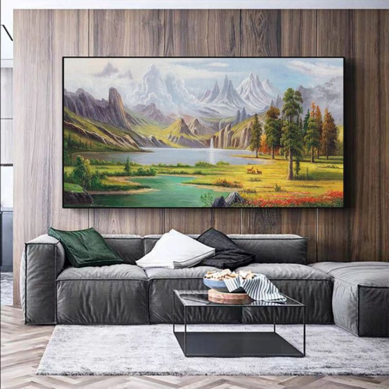 Jual Lukisan dinding pemandangan modern art free paking triplek ...