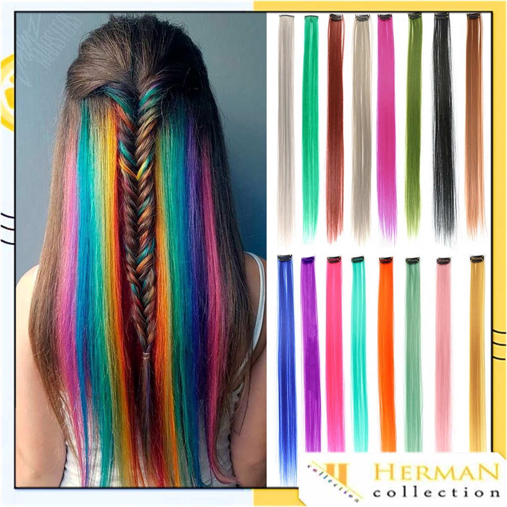 Jual HC Hair Clip Wig Colour Highlight Rambut Sambung Palsu Extension ...