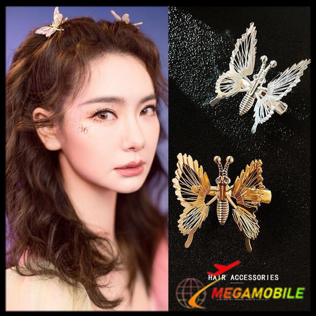 Jual MM - JEPIT RAMBUT MOTIF KUPU-KUPU GOLD SILVER JEPIT KLIP RAMBUT ...