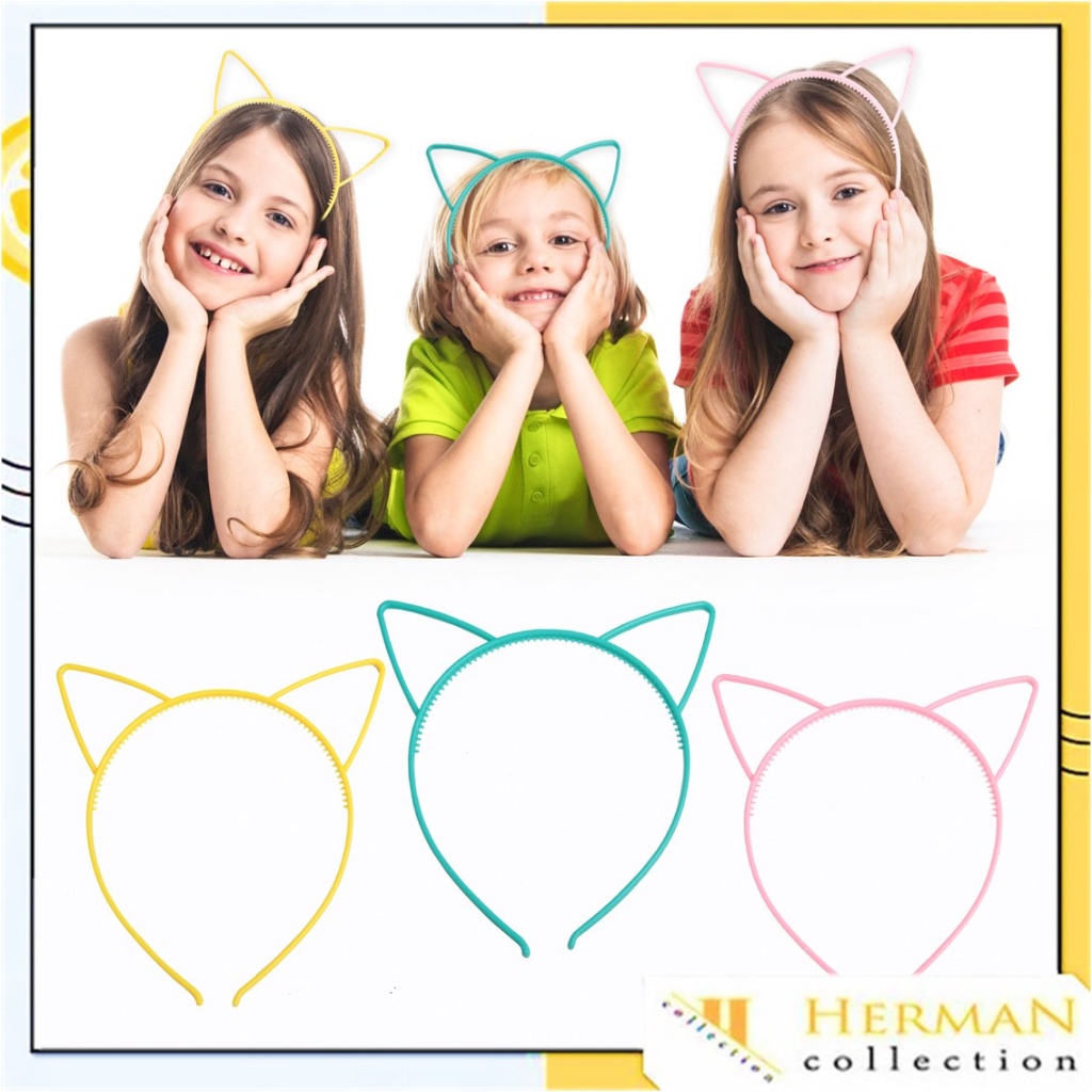 Jual HC Bando Anak Perempuan Anti Patah Desain Telinga Kucing Cat Ears ...