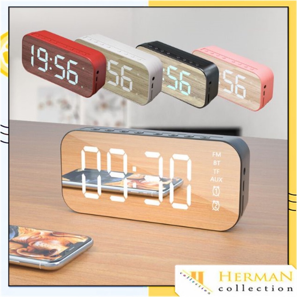 Jual HC Speaker Jam Bluetooth Portable Sound Clock Alarm Digital Radio ...