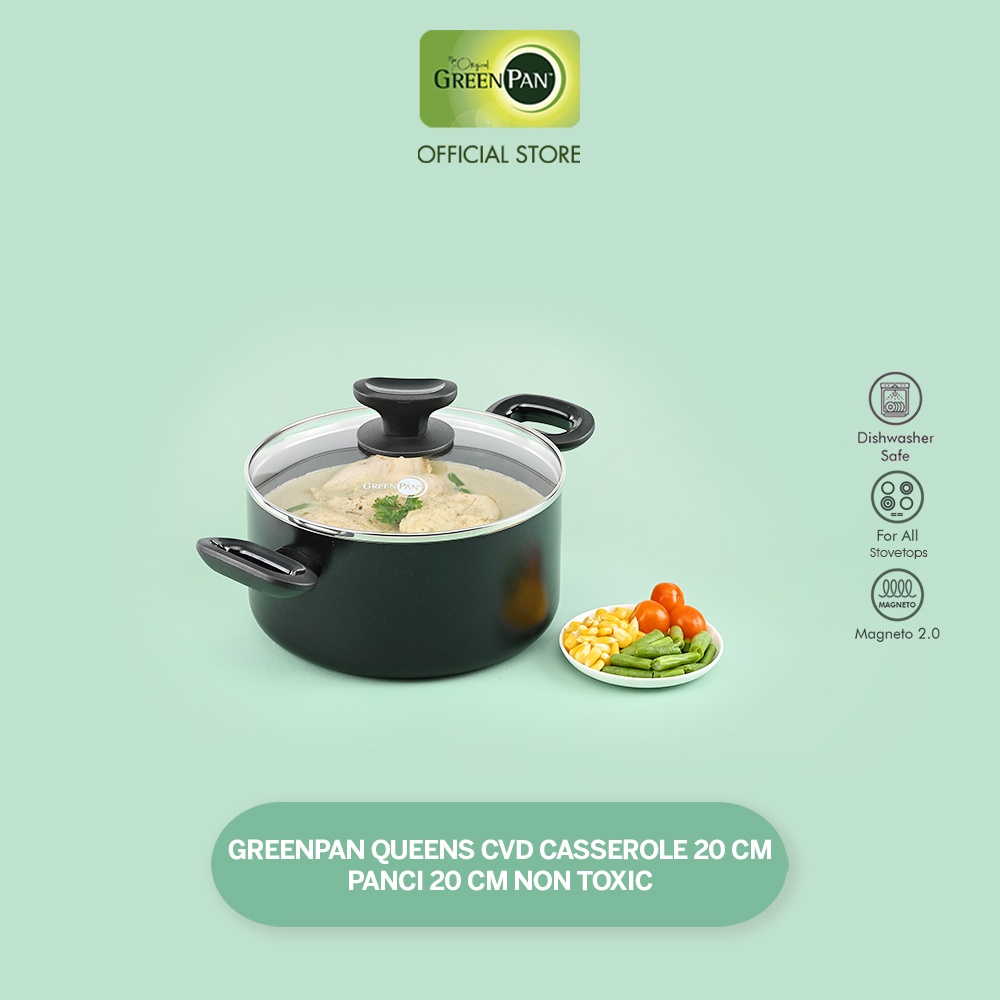 Jual GreenPan Queens Cvd Casserole 20cm Panci 20 cm Non Toxic | Shopee ...
