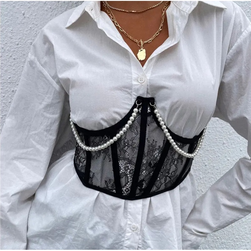 Jual Pearl Corset Belt, korset belt, CORSET chain | Shopee Indonesia