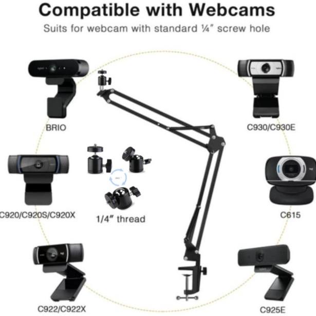 Jual Tripod Arm For Webcam All Logitech Model Jepit Meja Tripod Terbaik ...