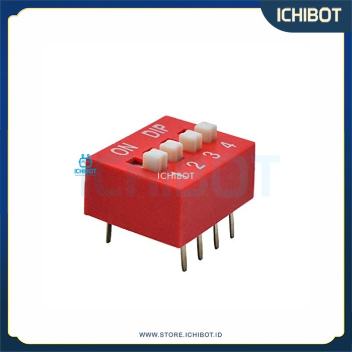 Jual Dip switch 4 Chanel 4bit 4ch Flat Toggle Switch Coding Switch | Shopee Indonesia