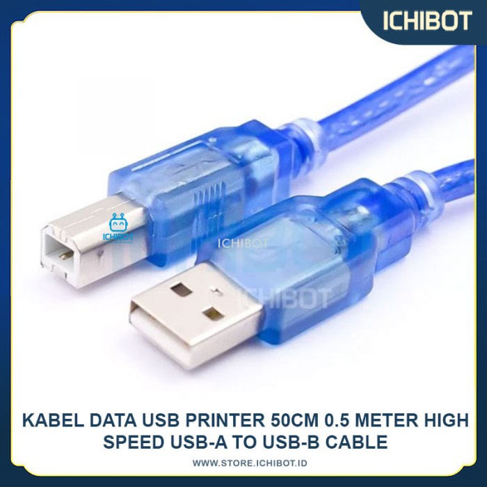 Jual Kabel Data USB Printer 50cm 0.5 meter High Speed USB-A to USB-B ...