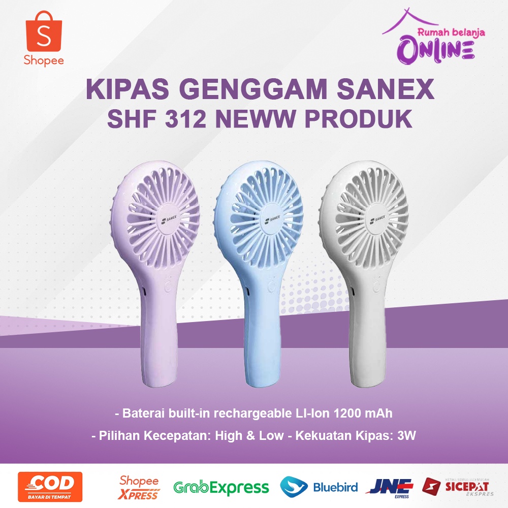 Jual KIPAS TANGAN SANEX SHF-312 PORTABLE MINI+LAMPU LED KIPAS TANGAN ...