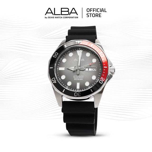 Jual ALBA Jam Tangan Pria AL4539X2 Automatic Silicone Hitam Watch ...