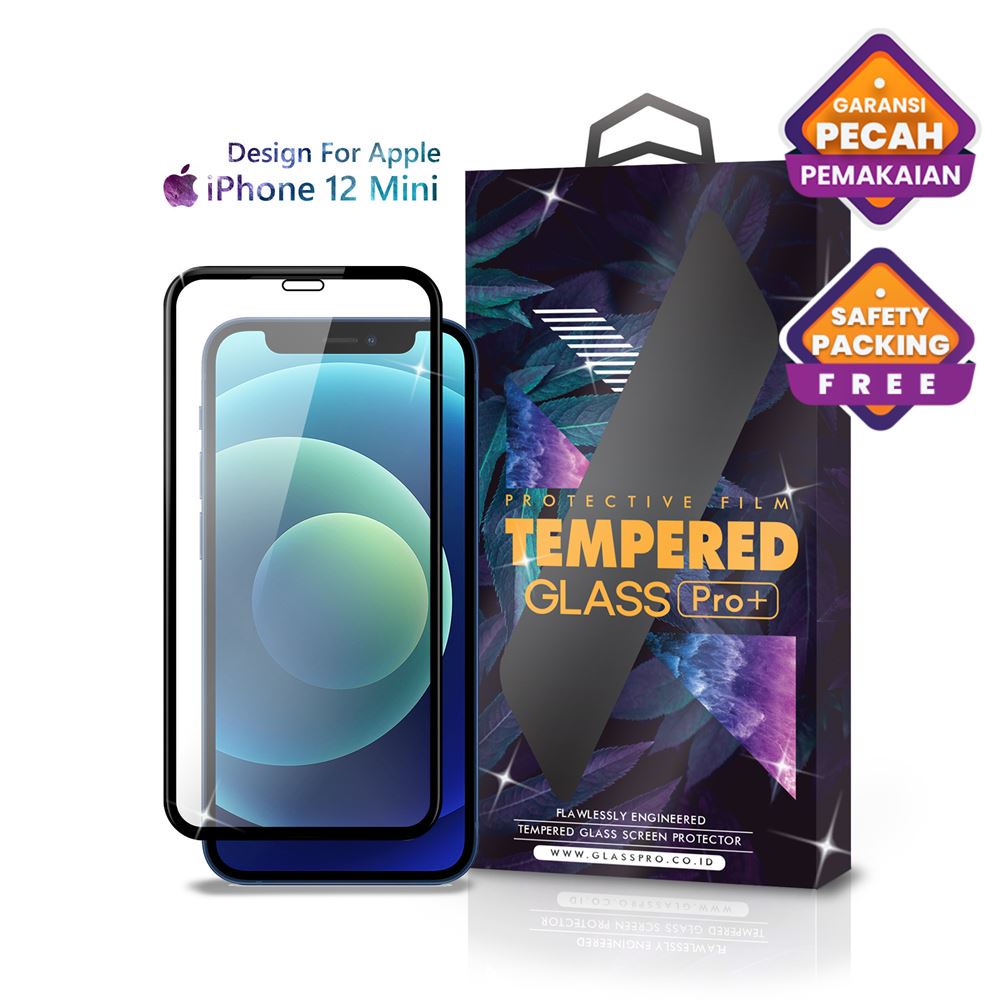 Jual Glass Pro Tempered Glass iPhone 12 Mini Full Cover - Premium ...