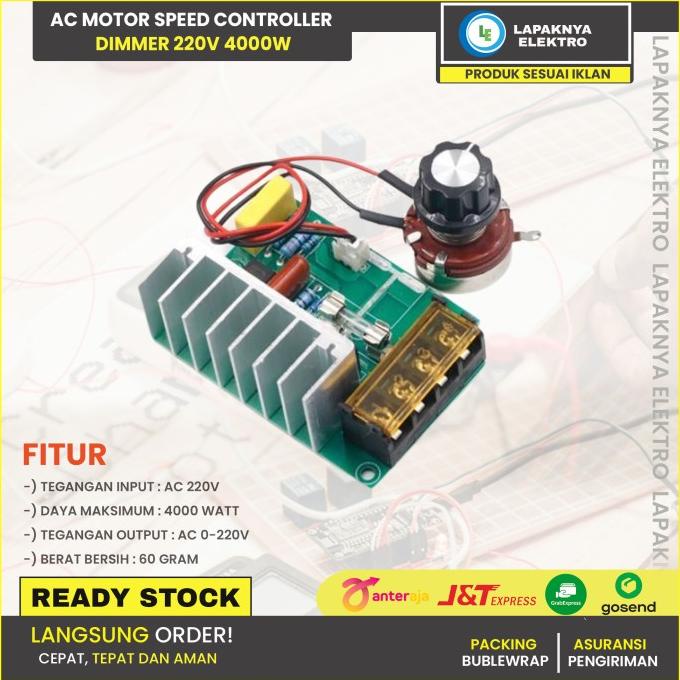 Jual Dimmer AC Motor Speed Controller Light Lampu Dimmer SCR 220V 4000W ...