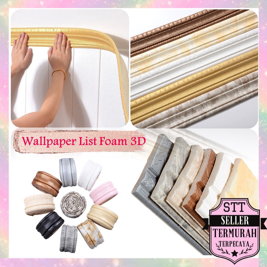 Jual STT Wallpaper List Foam 3D Motif Batik 230CM Tebal 8MM Wall Border ...